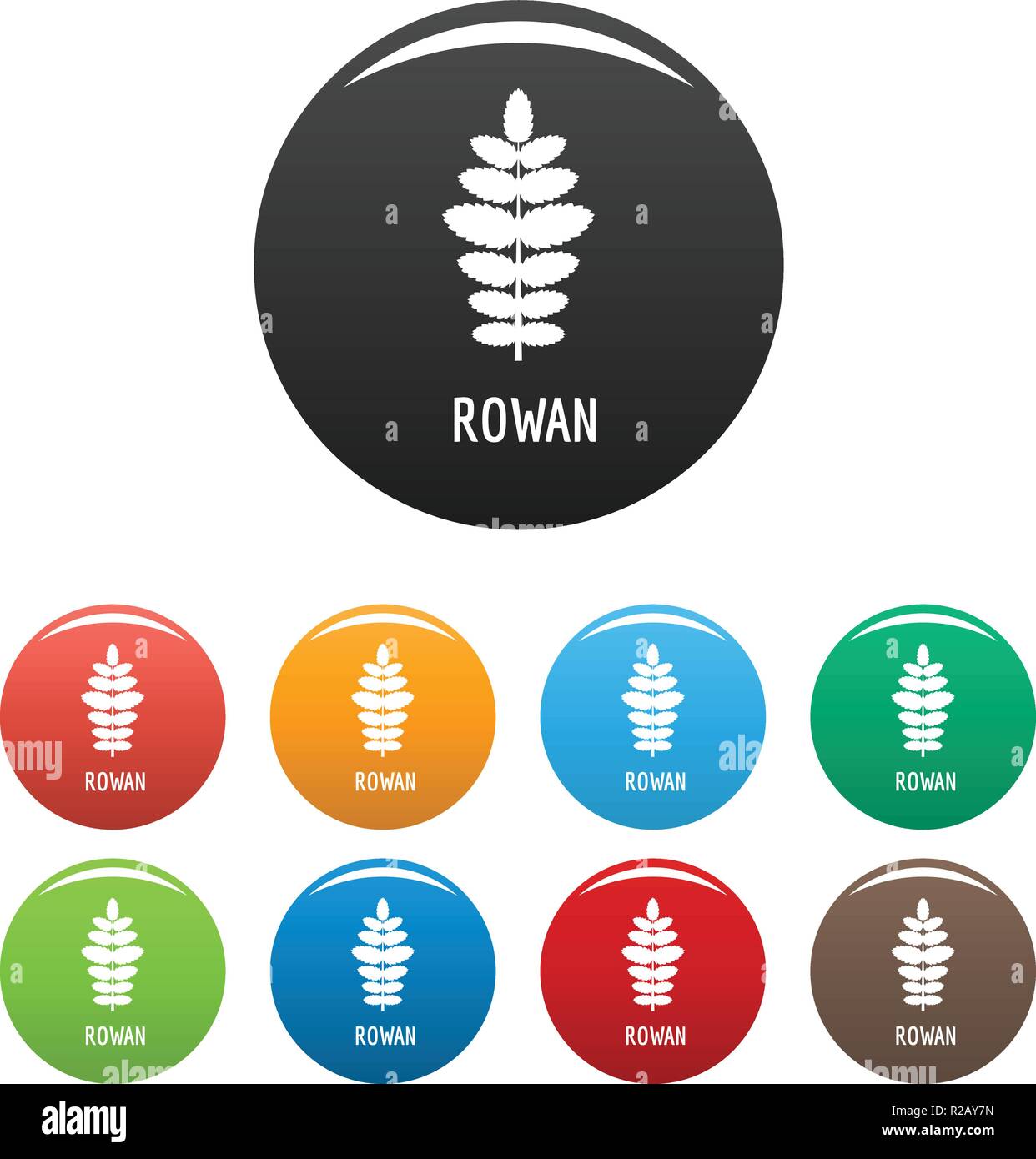 Rowan leaf icon. Simple illustration of rowan leaf vector icons set ...