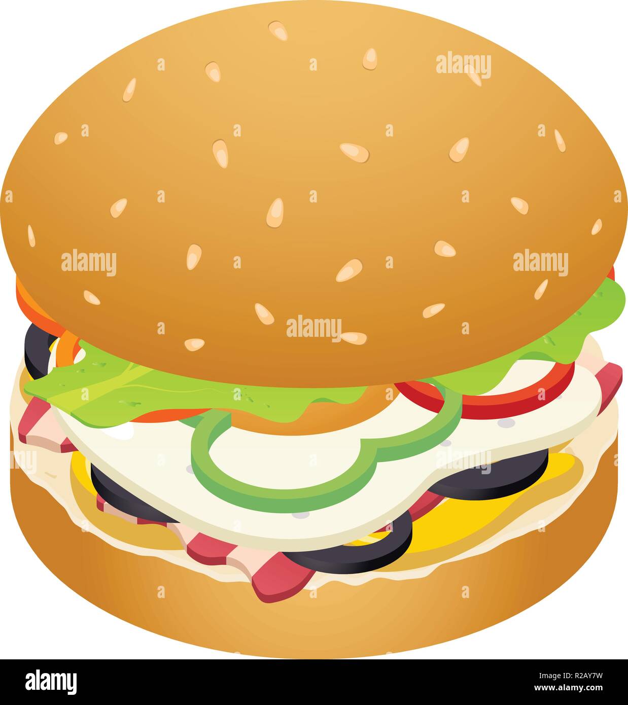 Hamburger icon. Isometric of hamburger vector icon for web design ...