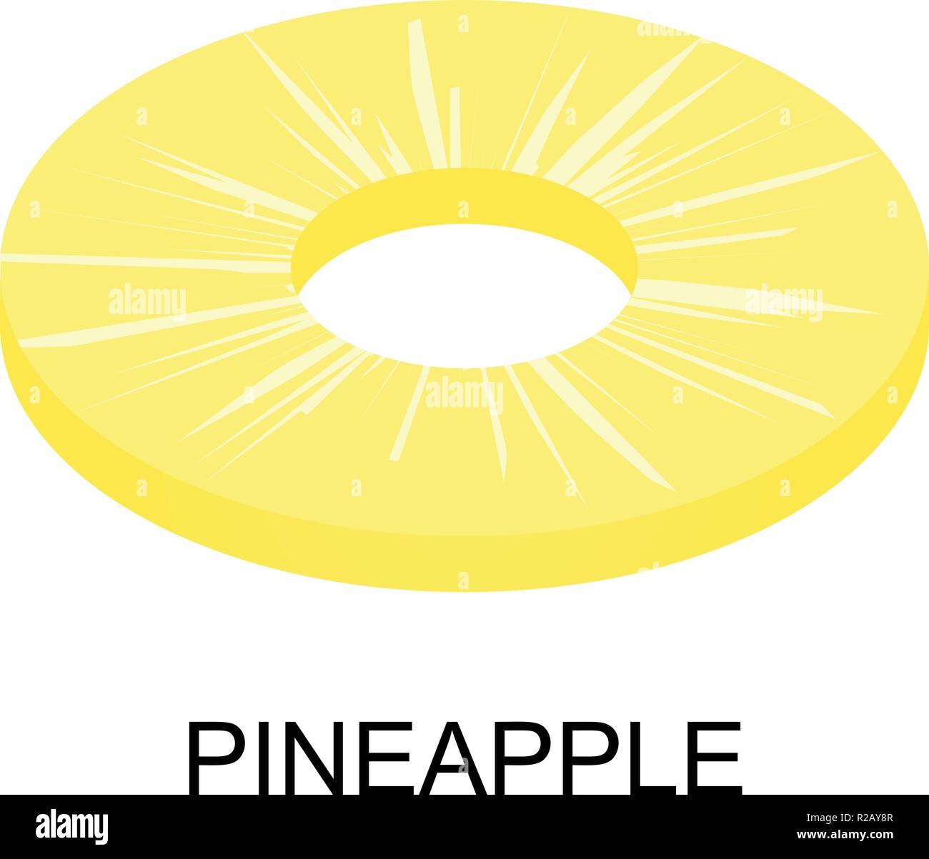 Sliced pineapple icon. Isometric of sliced pineapple vector icon for ...