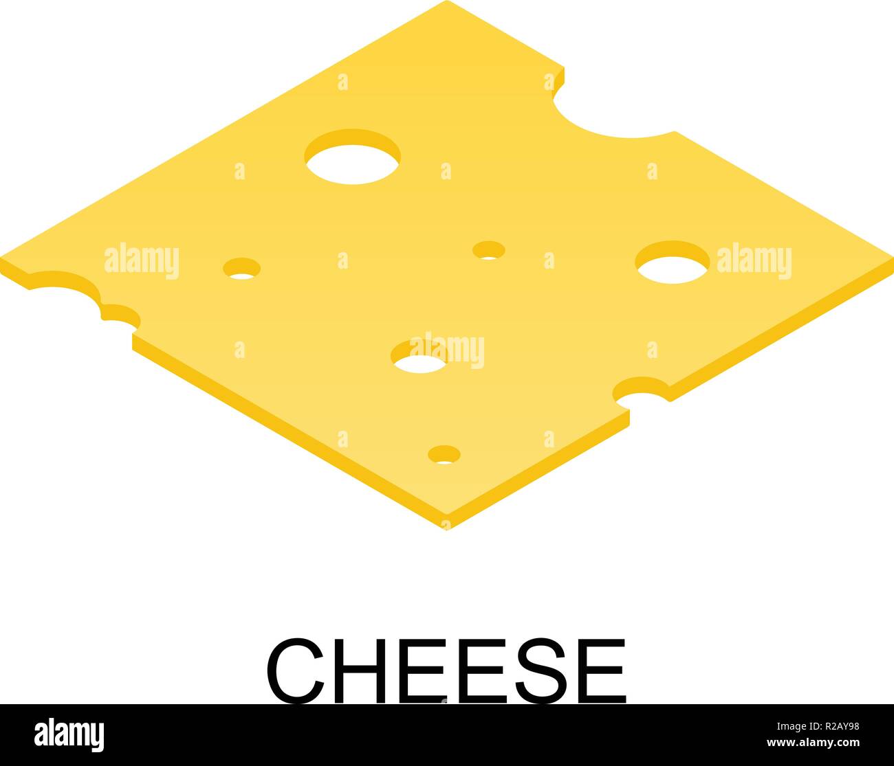 Sliced cheese icon. Isometric of sliced cheese vector icon for web ...
