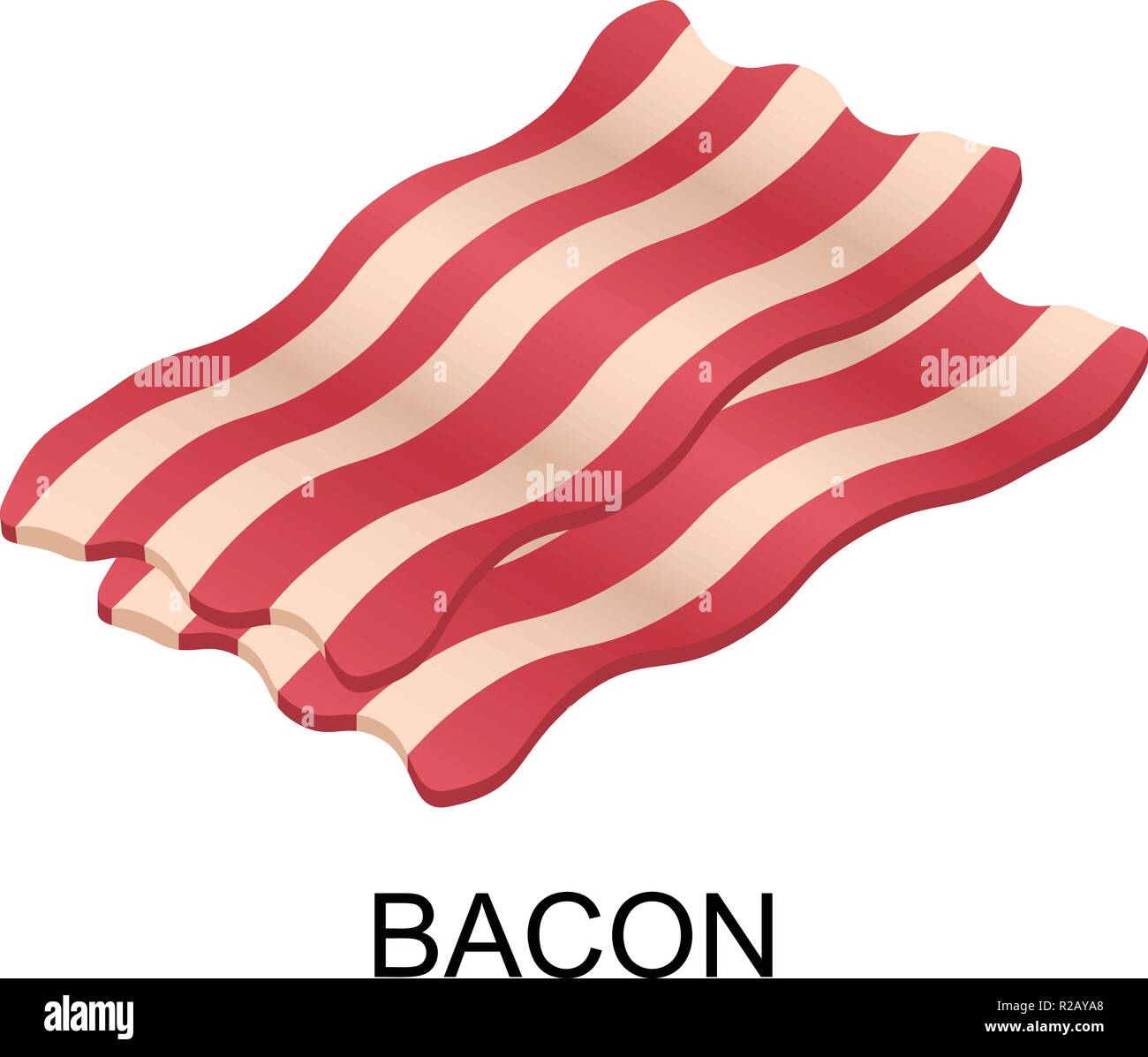 Slice of bacon icon. Isometric of slice of bacon vector icon for web ...