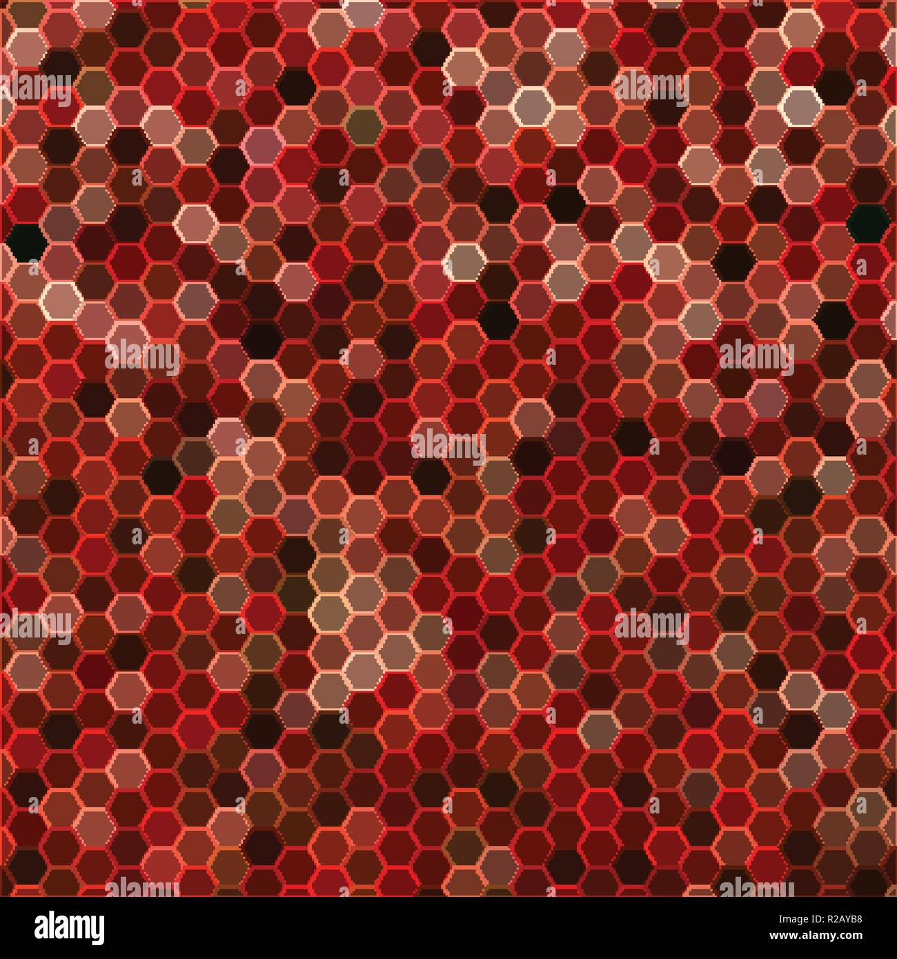 Abstract Vector Geometric Hexagon Background Red And Brown Stock