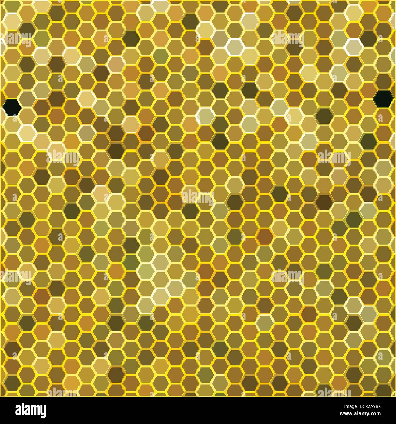 abstract vector geometric hexagon background - yellow and brown Stock ...