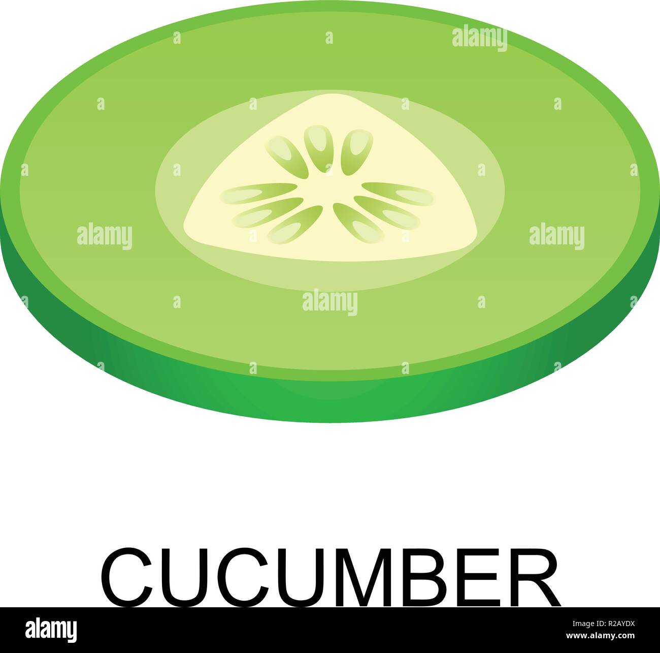 Cut cucumber icon. Isometric of cut cucumber vector icon for web design ...