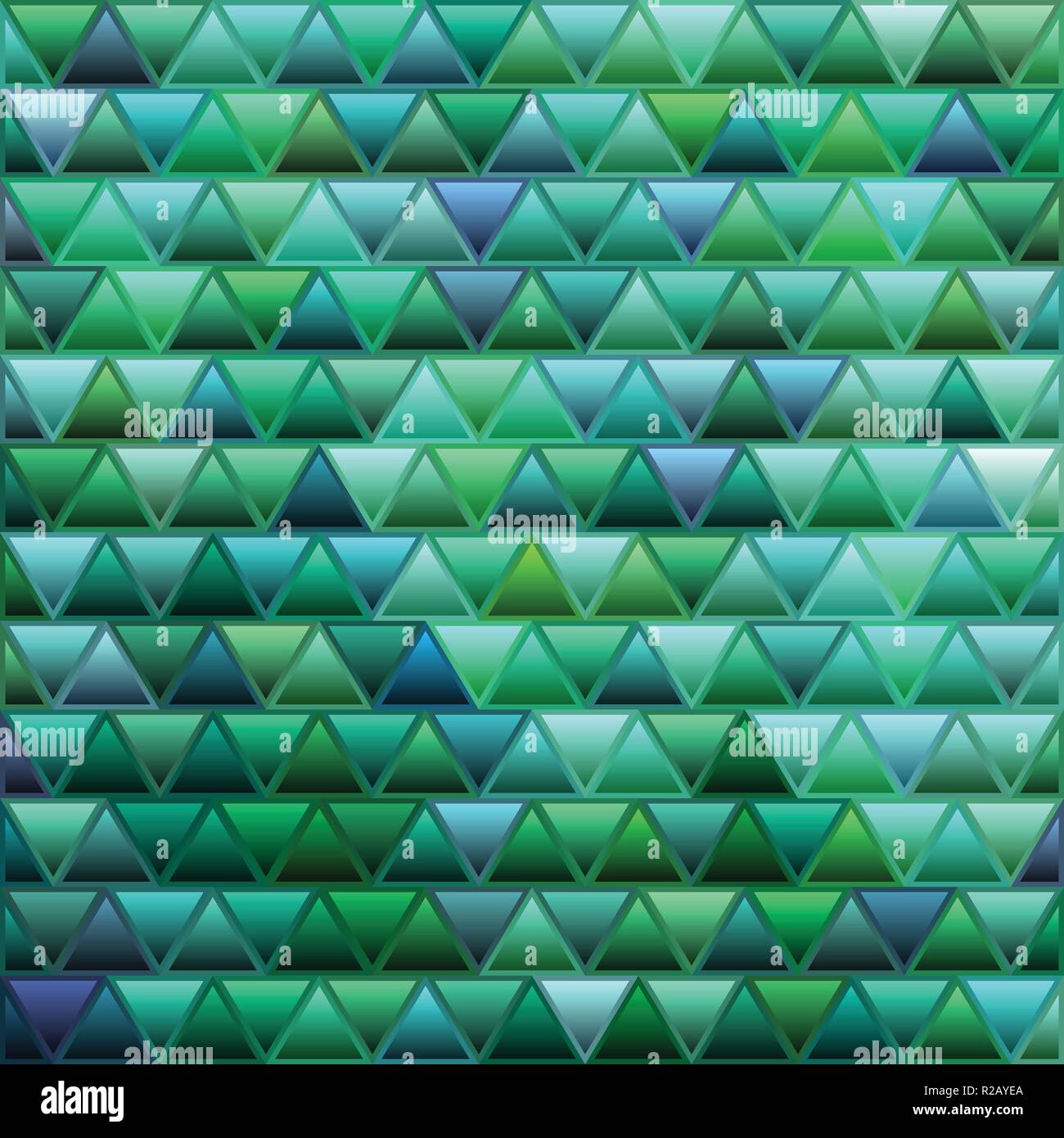 abstract vector stained-glass triangle mosaic background - green and ...