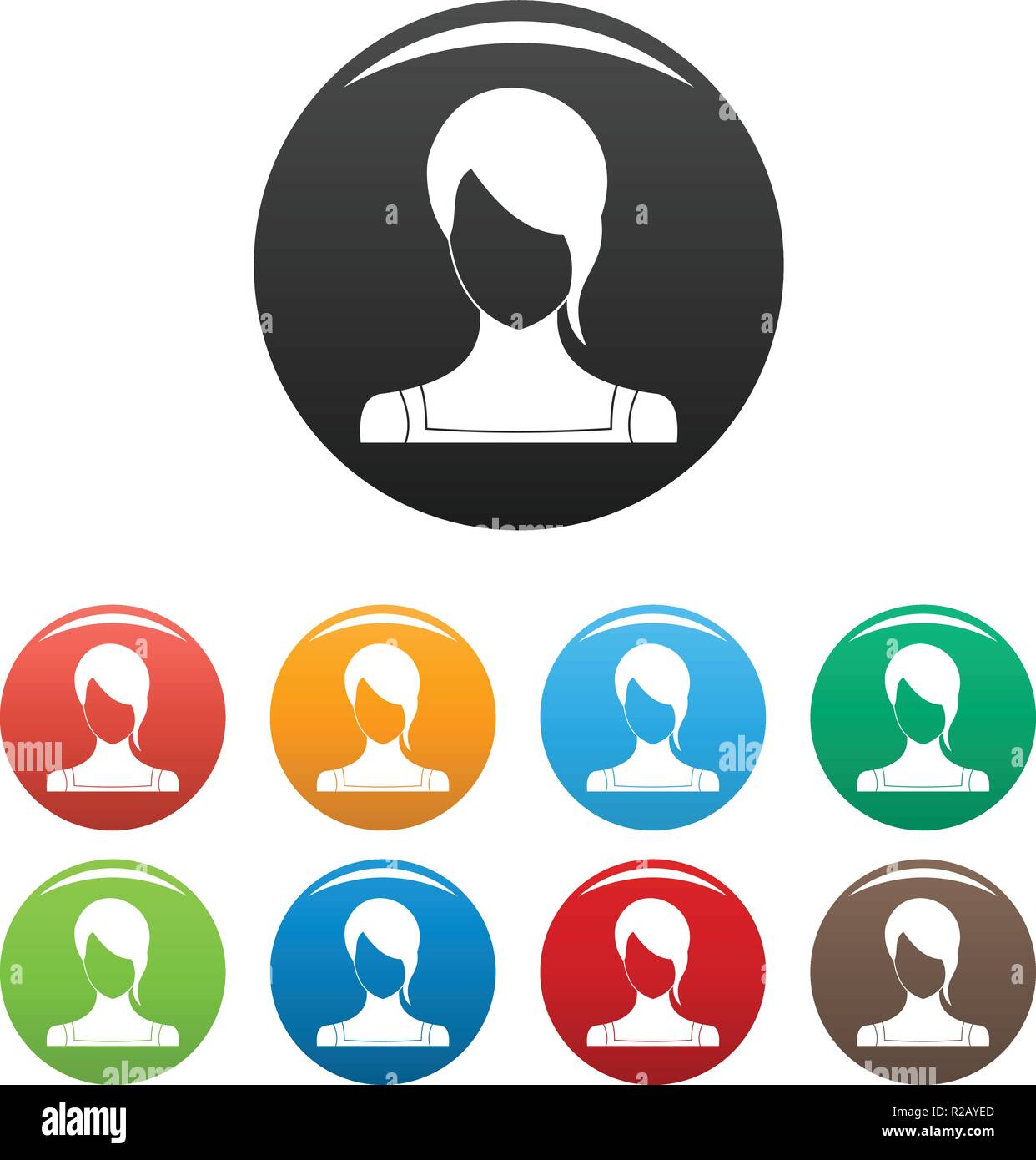 Girl avatar icon. Simple illustration of girl avatar vector icons set ...