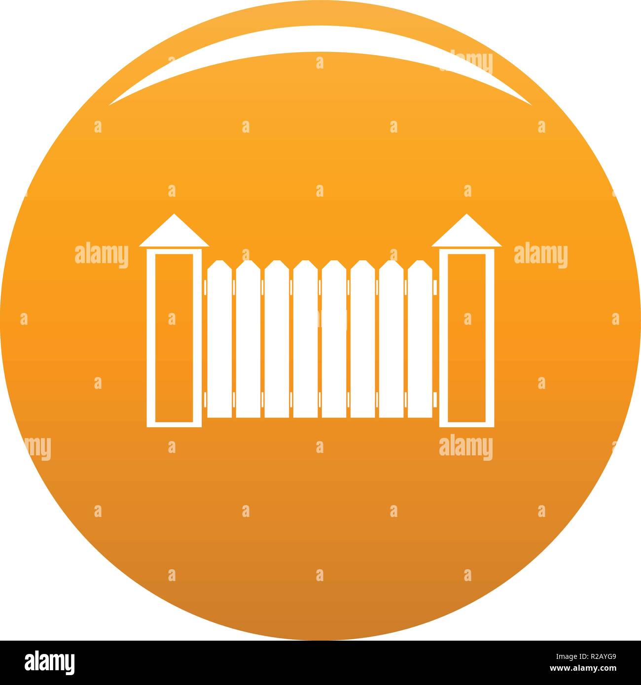 Fence with turret icon. Simple illustration of fence with turret vector ...