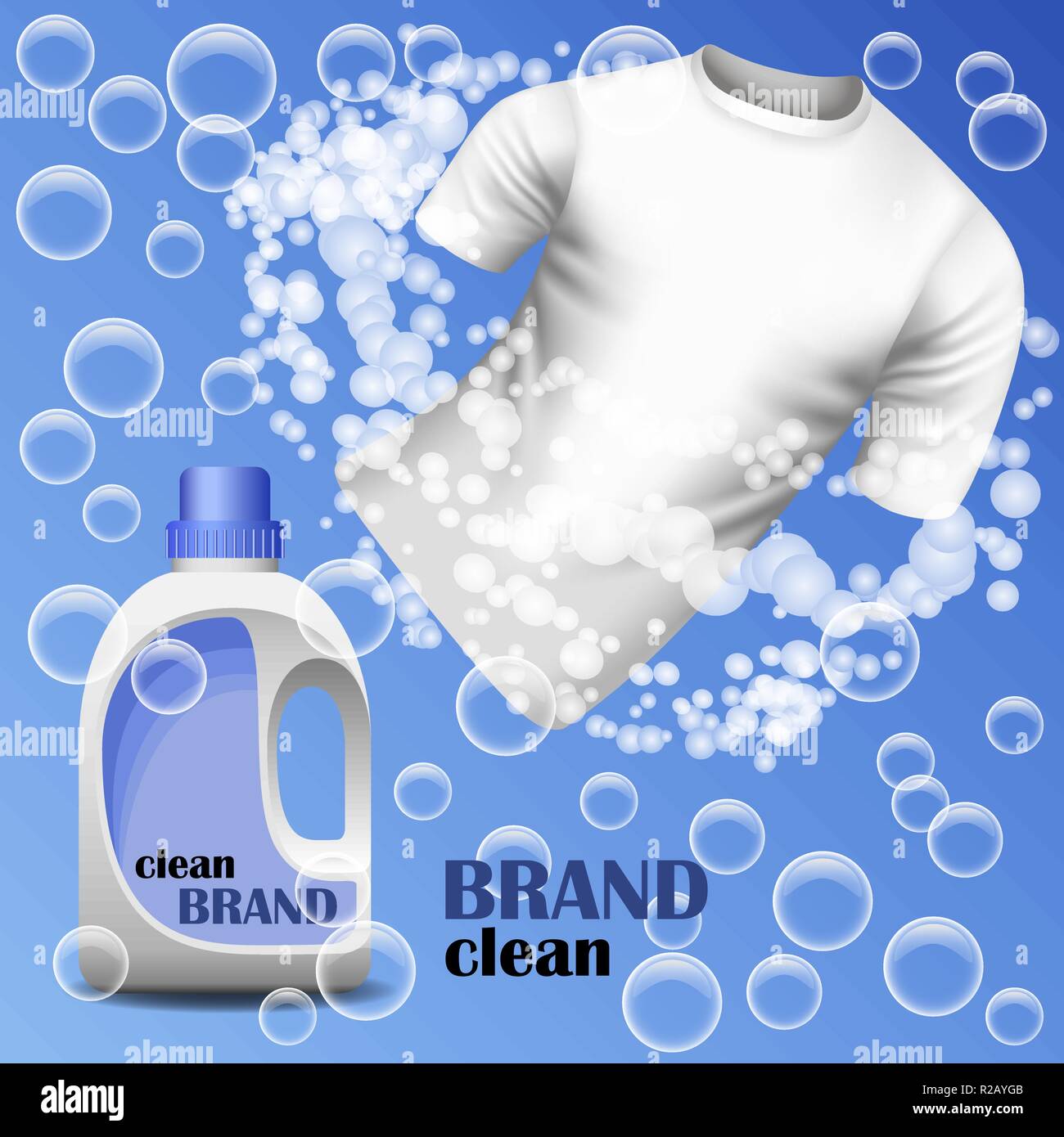 Cleaner brand concept background. Realistic illustration of cleaner ...