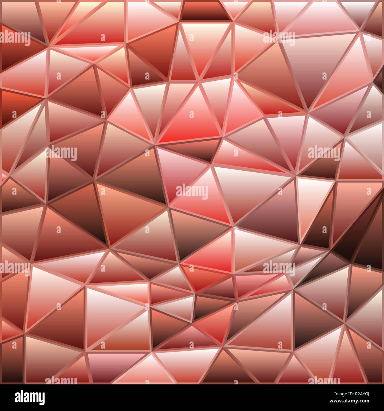abstract vector stained-glass triangle mosaic background - red Stock ...