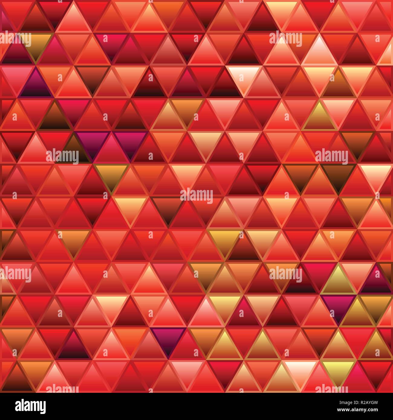 abstract vector stained-glass triangle mosaic background - red Stock ...