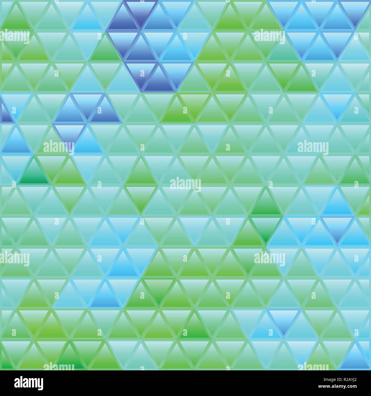 abstract vector stained-glass triangle mosaic background - green and ...