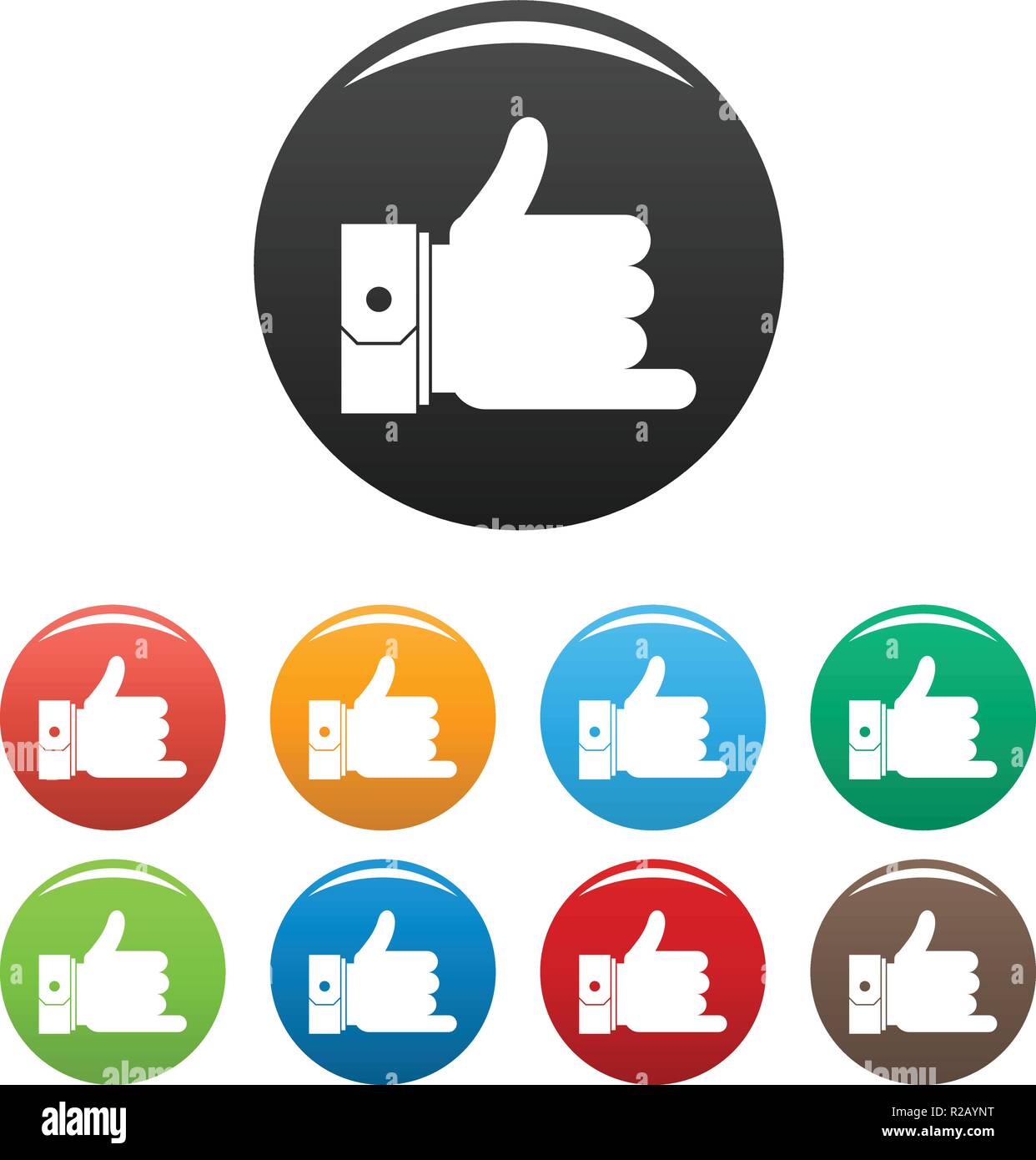 Hand call icon. Simple illustration of hand call vector icons set color ...