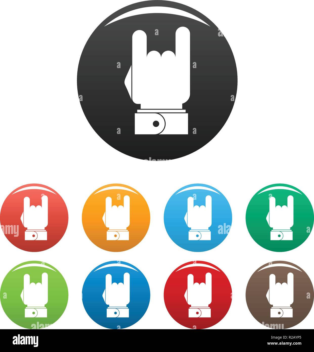Hand music icon. Simple illustration of hand music vector icons set ...