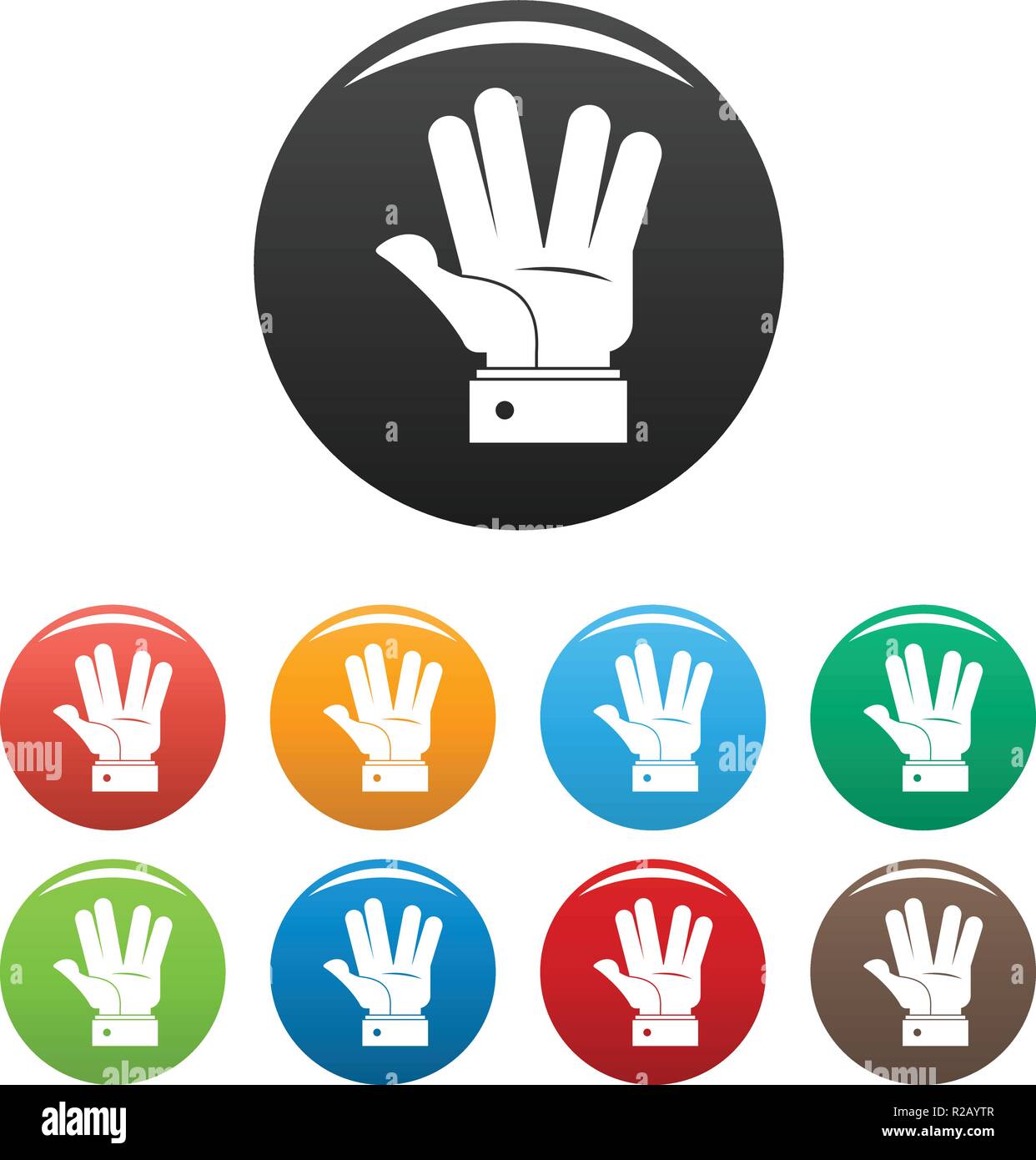 Hand hello icon. Simple illustration of hand hello vector icons set ...