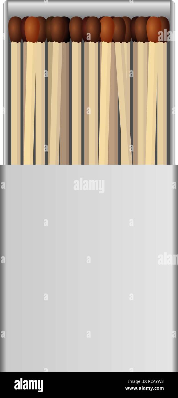 Open matchbox mockup. Realistic illustration of open matchbox vector ...