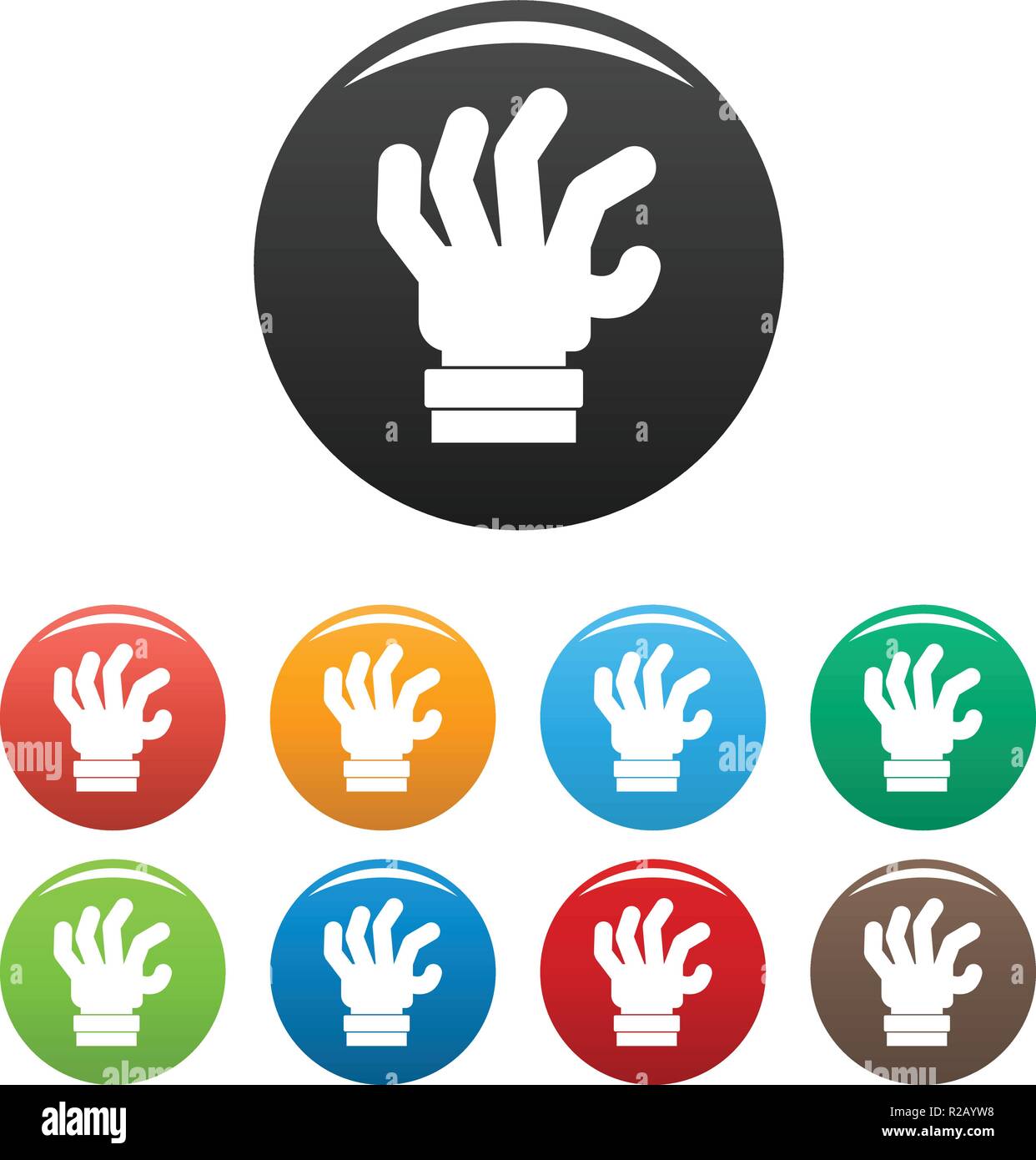 Hand fear icon. Simple illustration of hand fear vector icons set color ...