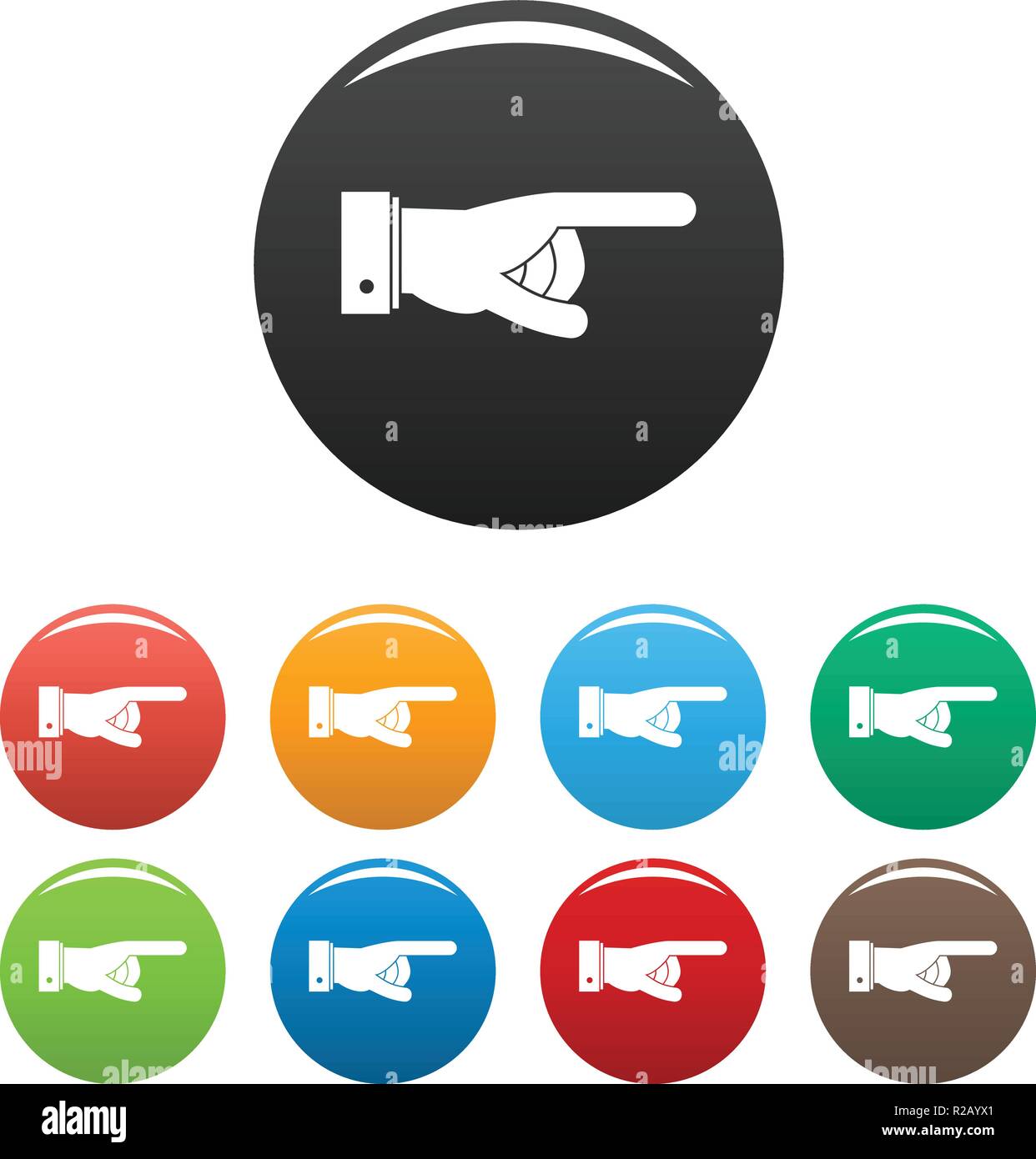 Hand go icon. Simple illustration of hand go vector icons set color ...