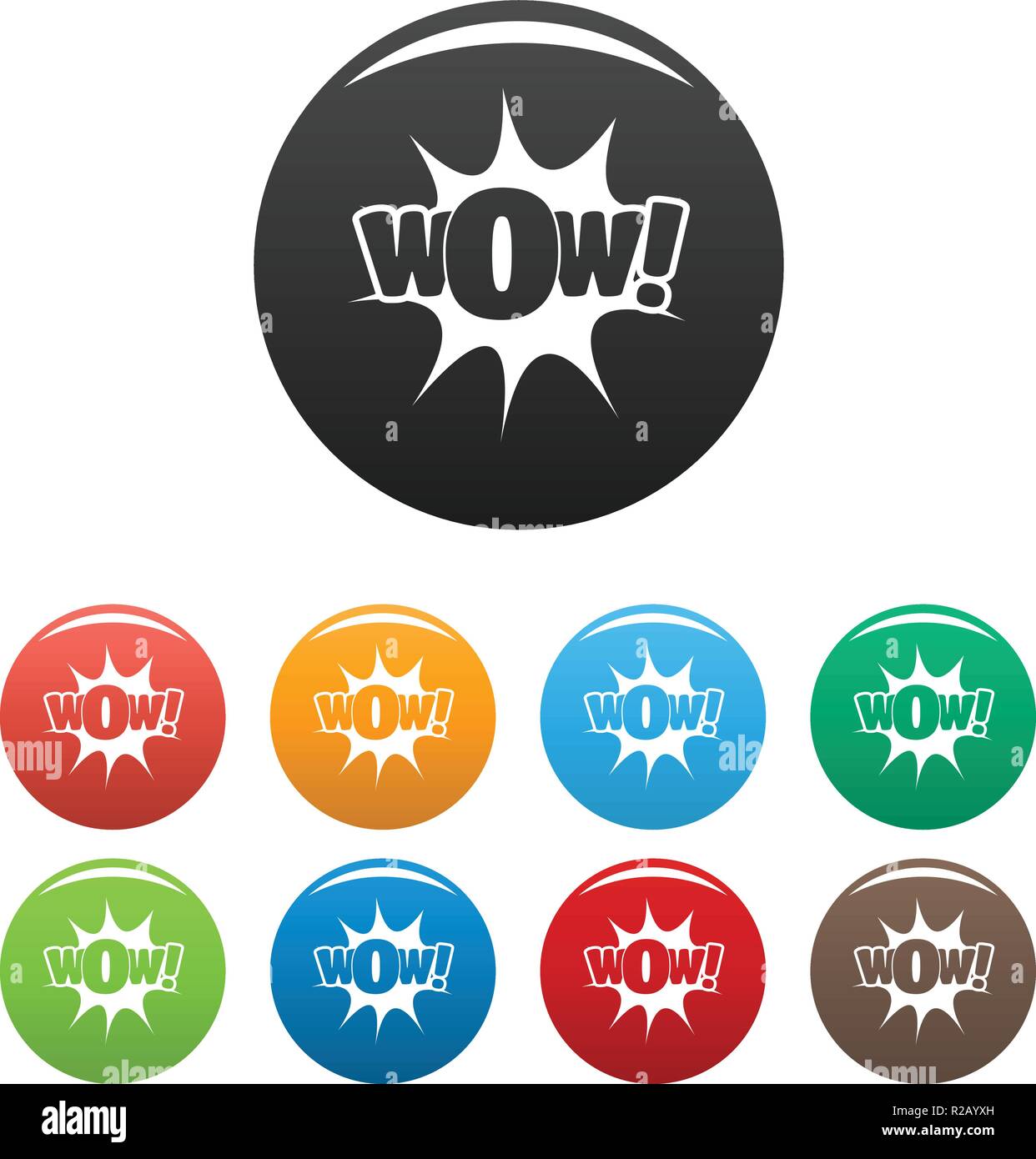 Comic boom icon. Simple illustration of comic boom vector icons set ...