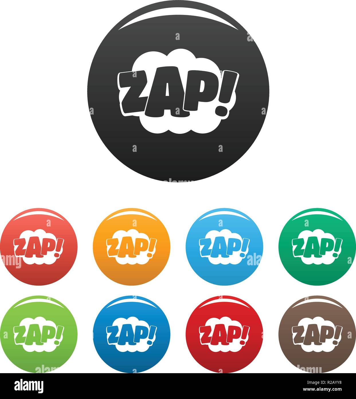 Comic boom zap icon. Simple illustration of comic boom zap vector icons ...