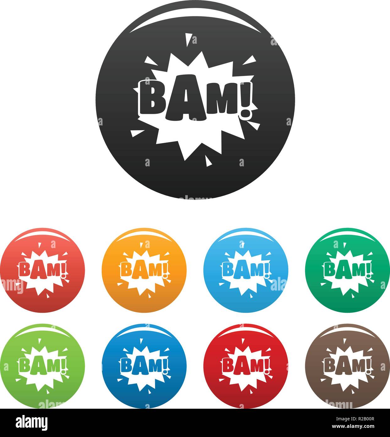 Comic boom bam icon. Simple illustration of comic boom bam vector icons ...