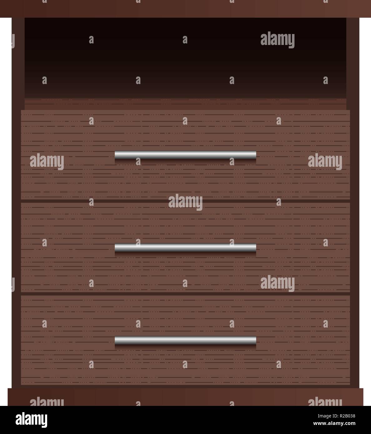 Brown drawers mockup. Realistic illustration of brown drawers vector ...
