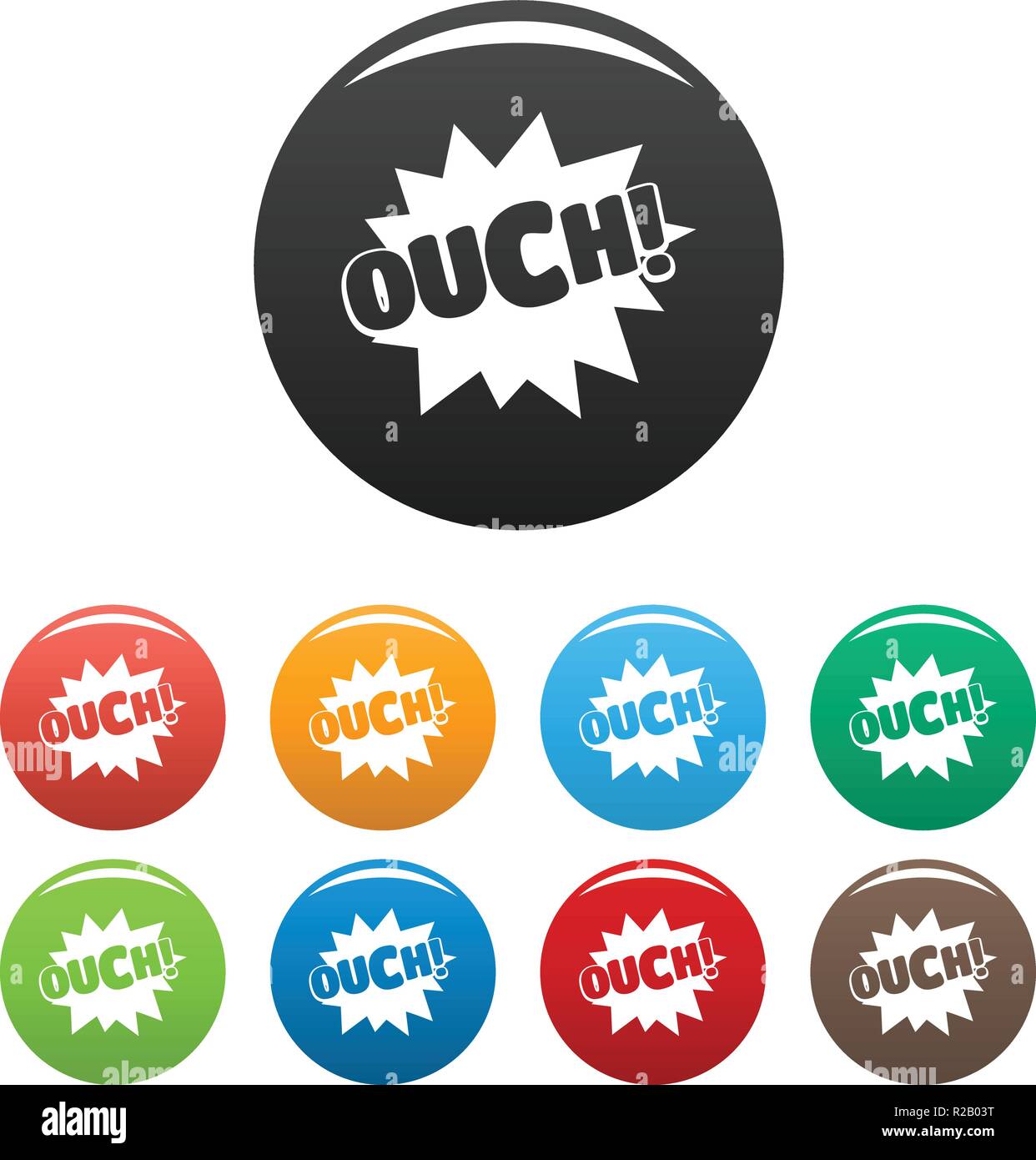 Comic boom ouch icon. Simple illustration of comic boom ouch vector ...