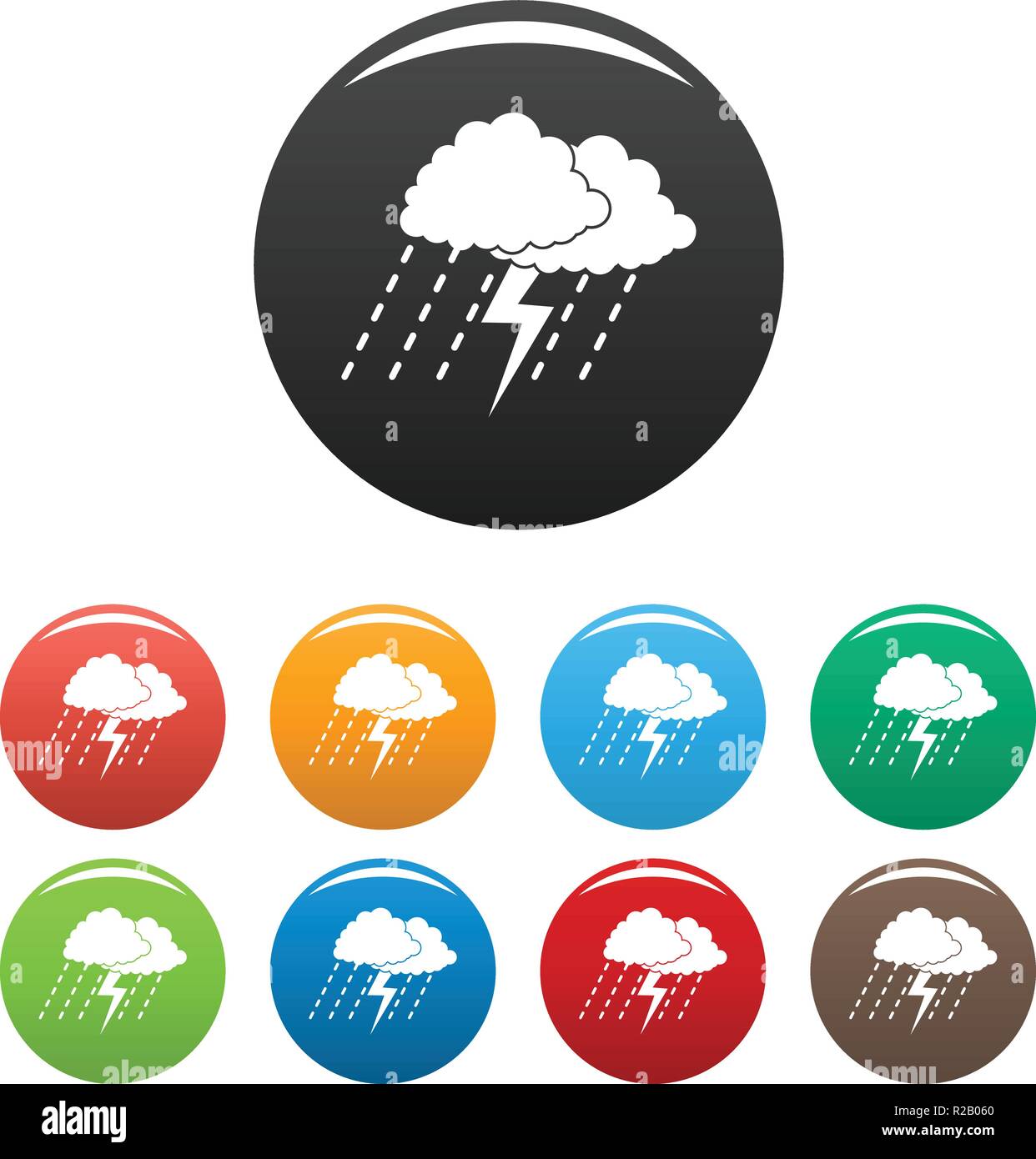 Cloud thunder icon. Simple illustration of cloud thunder vector icons ...