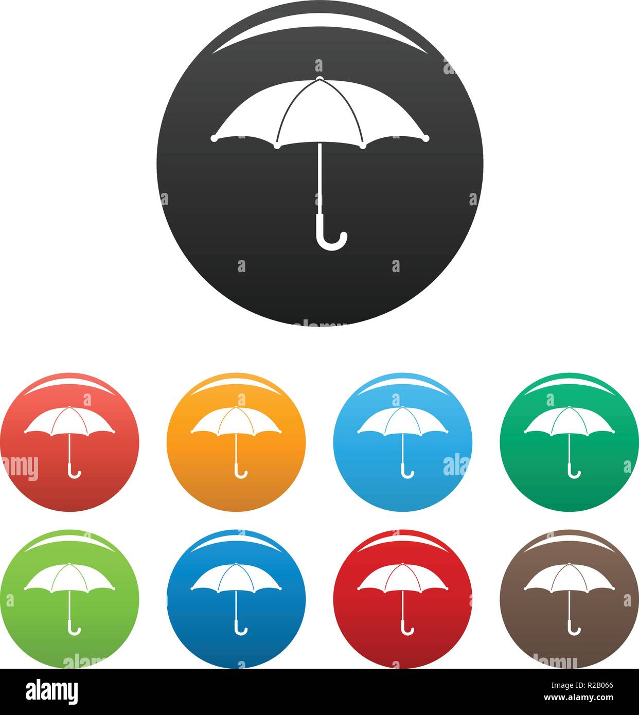 Umbrella icon. Simple illustration of umbrella vector icons set color ...