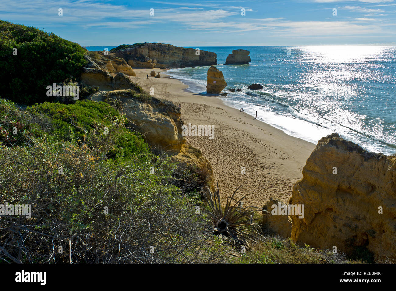 Unusual rock formations, Praia Sao Rafael, Sao Rafael Beach, Algarve ...