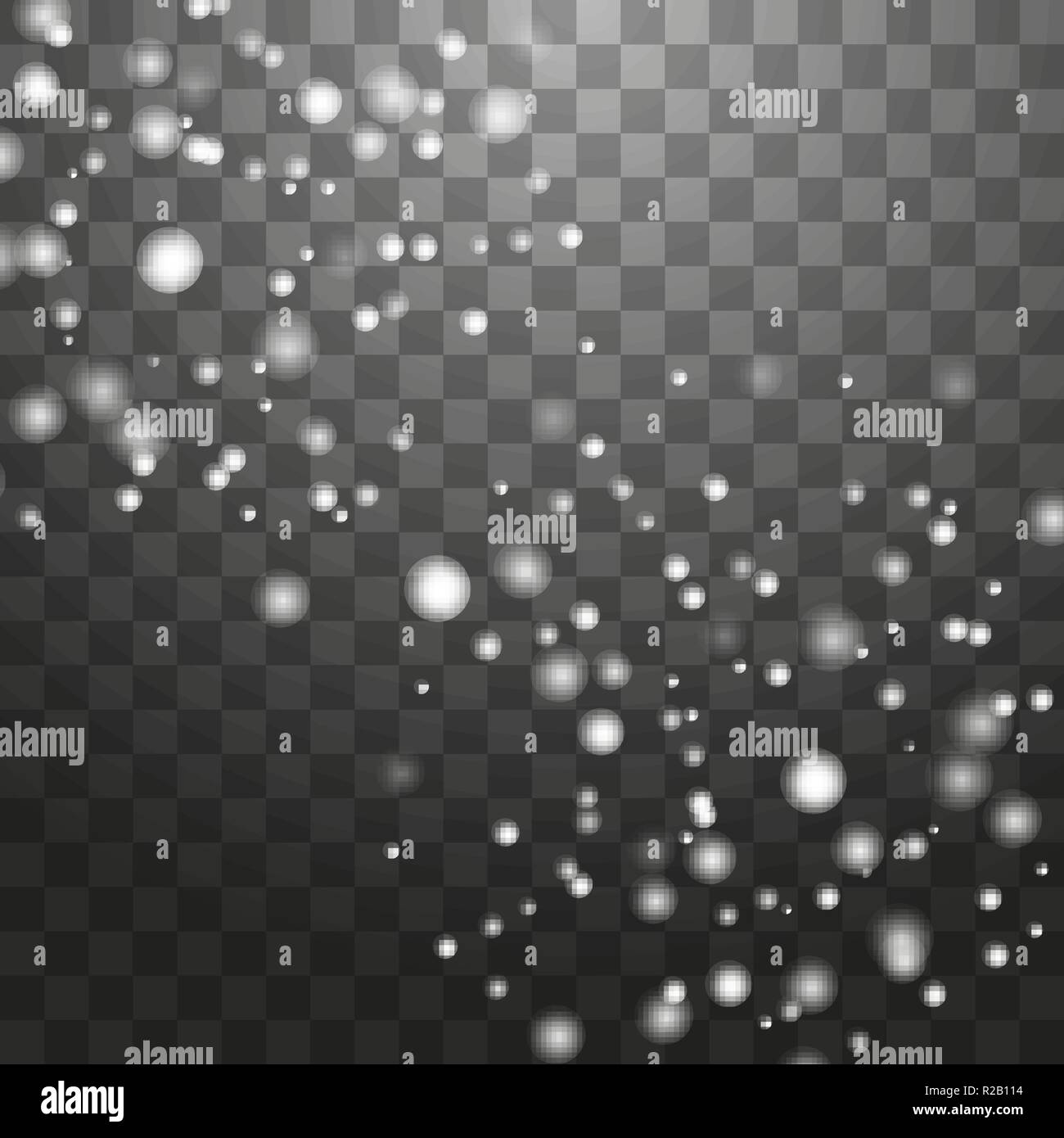 Vector falling snow effect isolated on transparent background with ...