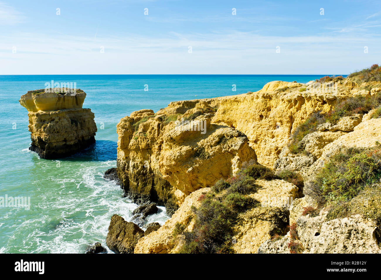 Unusual rock formations, Praia Sao Rafael, Sao Rafael Beach, Algarve ...