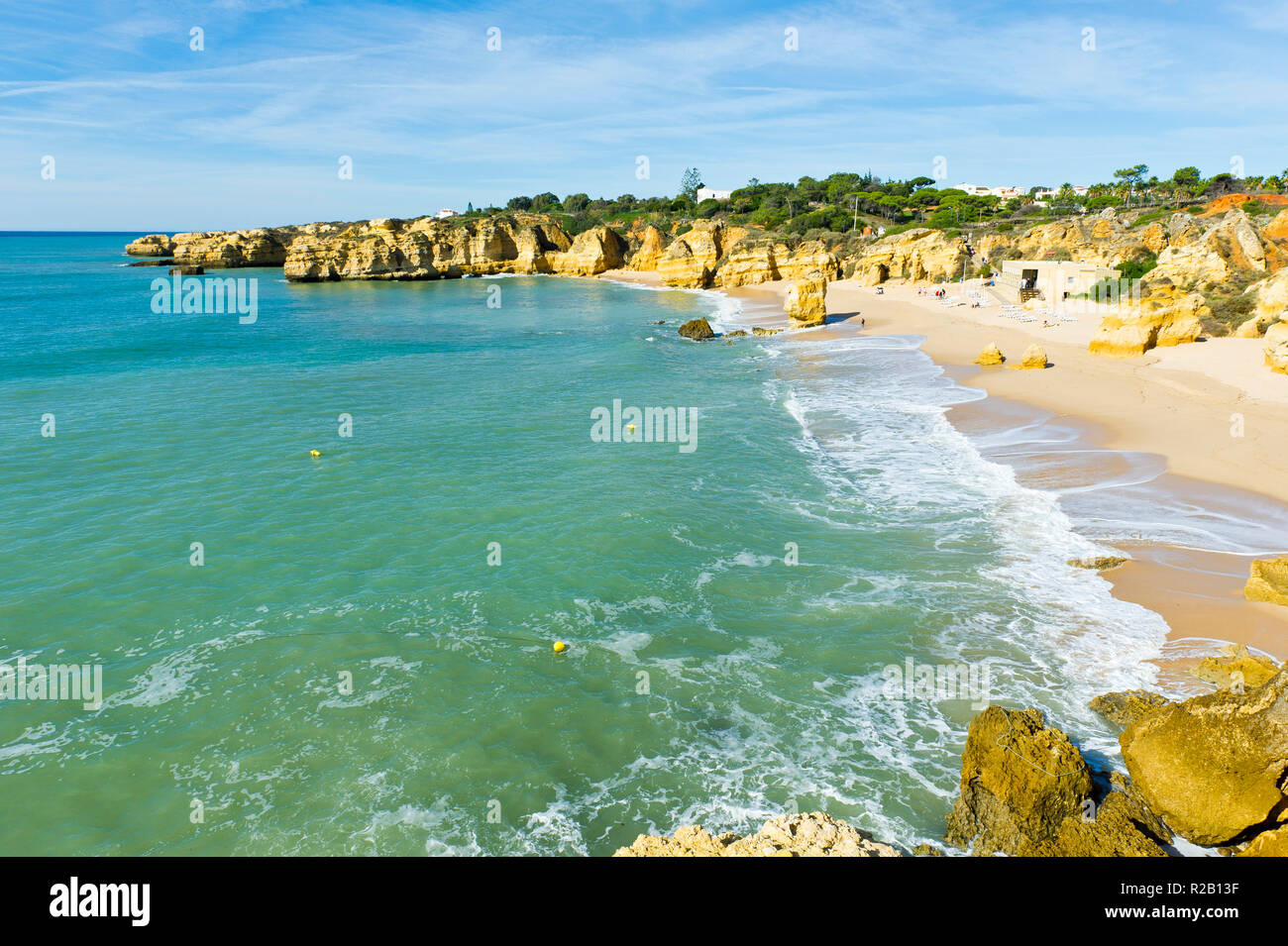 Unusual rock formations, Praia Sao Rafael, Sao Rafael Beach, Algarve ...