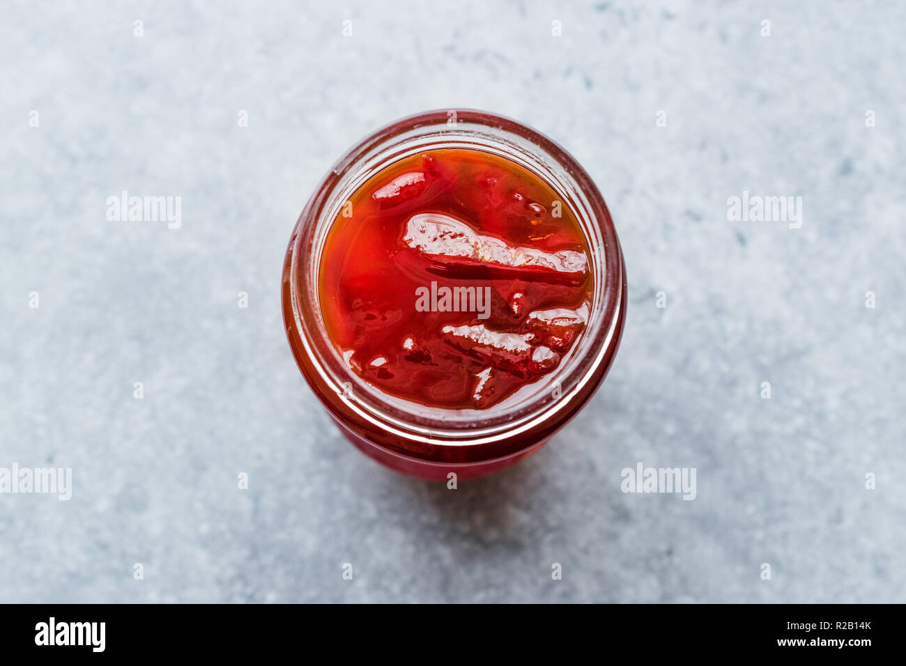 Red Pepper Jam in Jar / Marmalade. Organic Food Stock Photo - Alamy