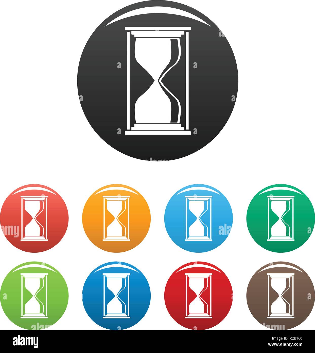 Hourglass icon. Simple illustration of hourglass vector icons set color ...