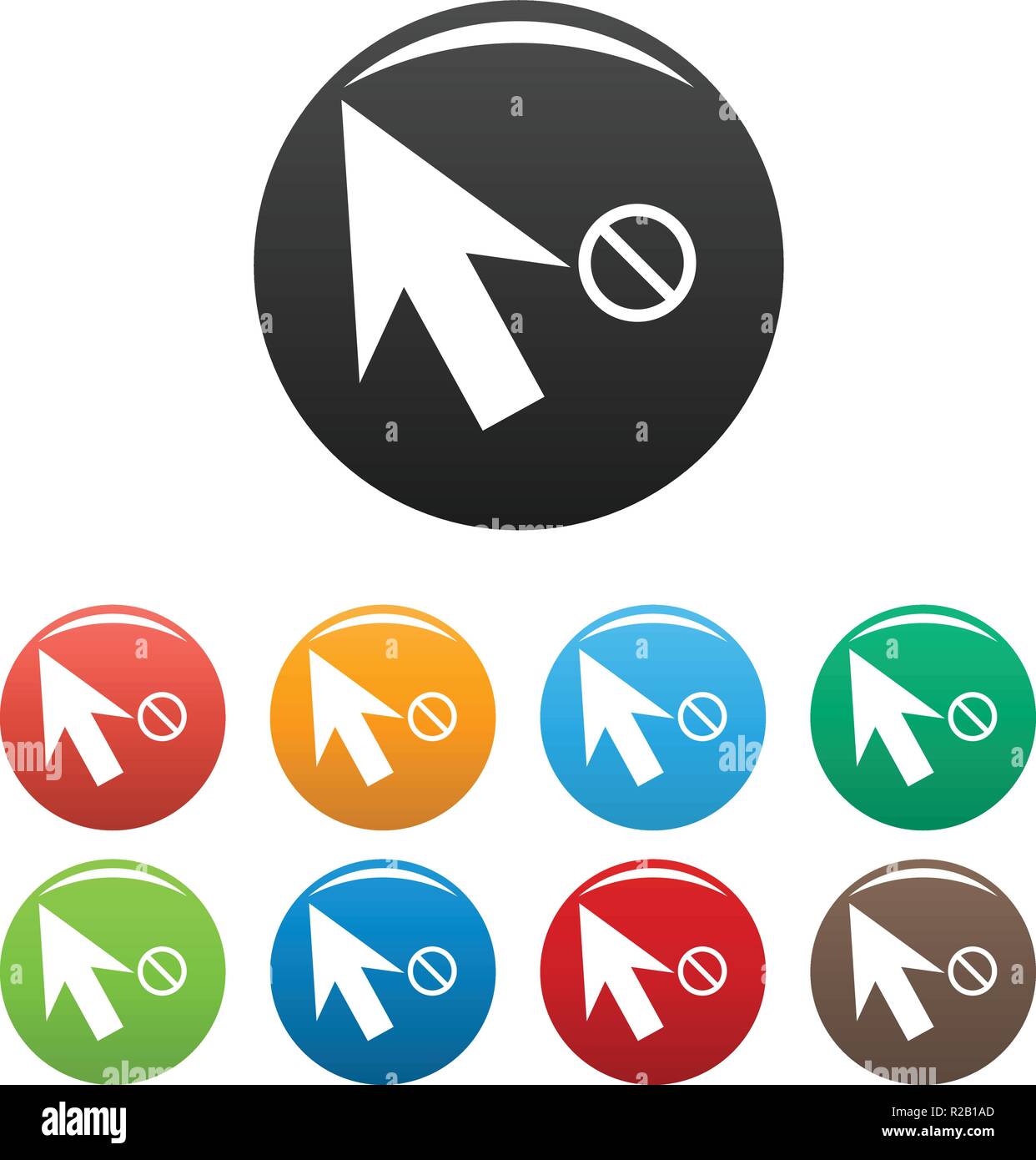 Cursor stop icon. Simple illustration of cursor stop vector icons set ...