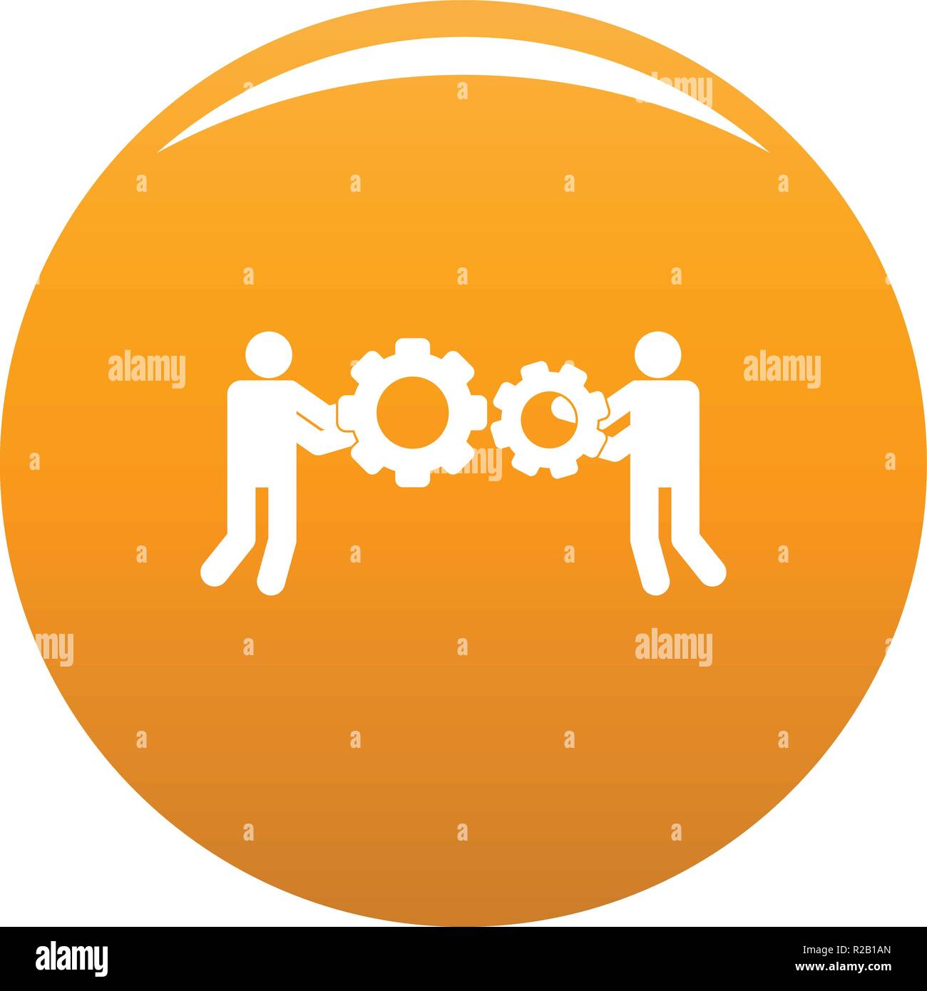 Employee with gear icon. Simple illustration of employee with gear ...