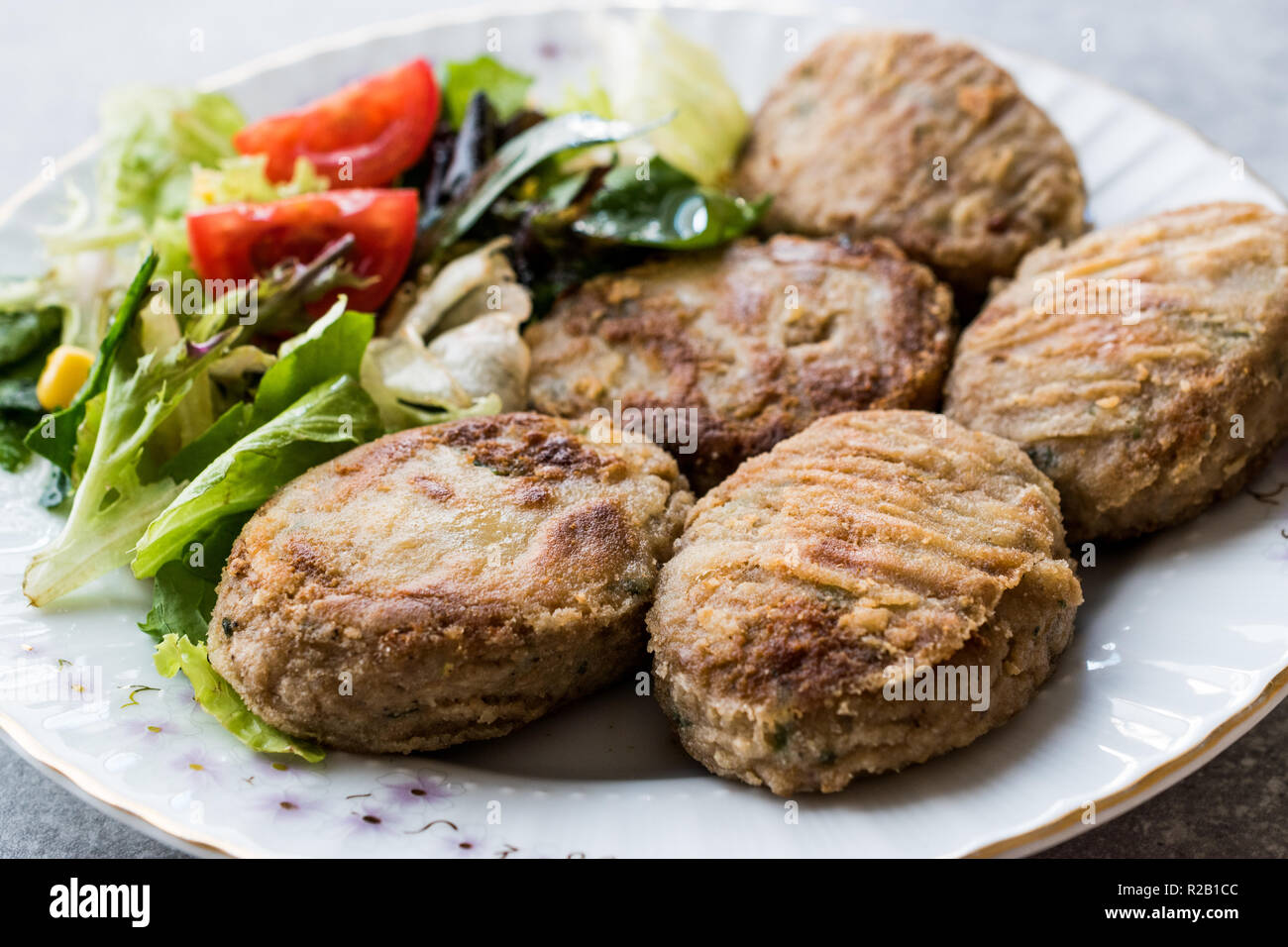Turkish traditional Food kadinbudu kofte ( meatball ) rice and meat ...
