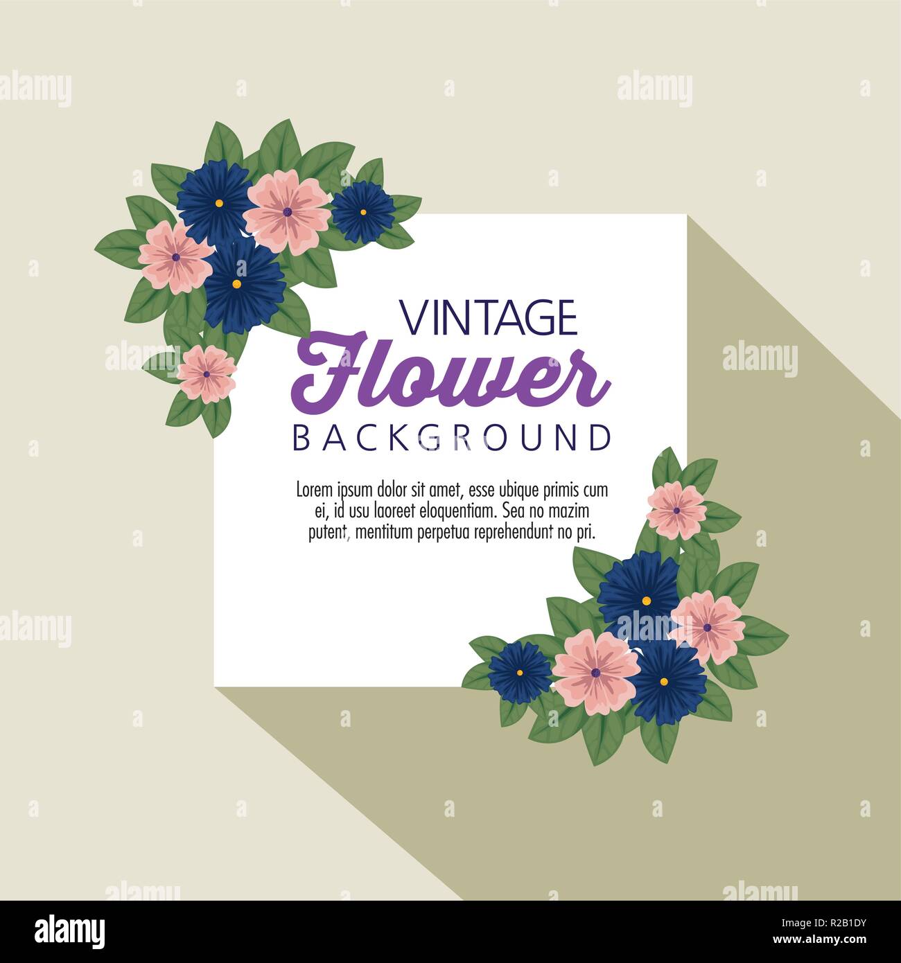vintage flowers with natural leaves design Stock Vector Image & Art - Alamy