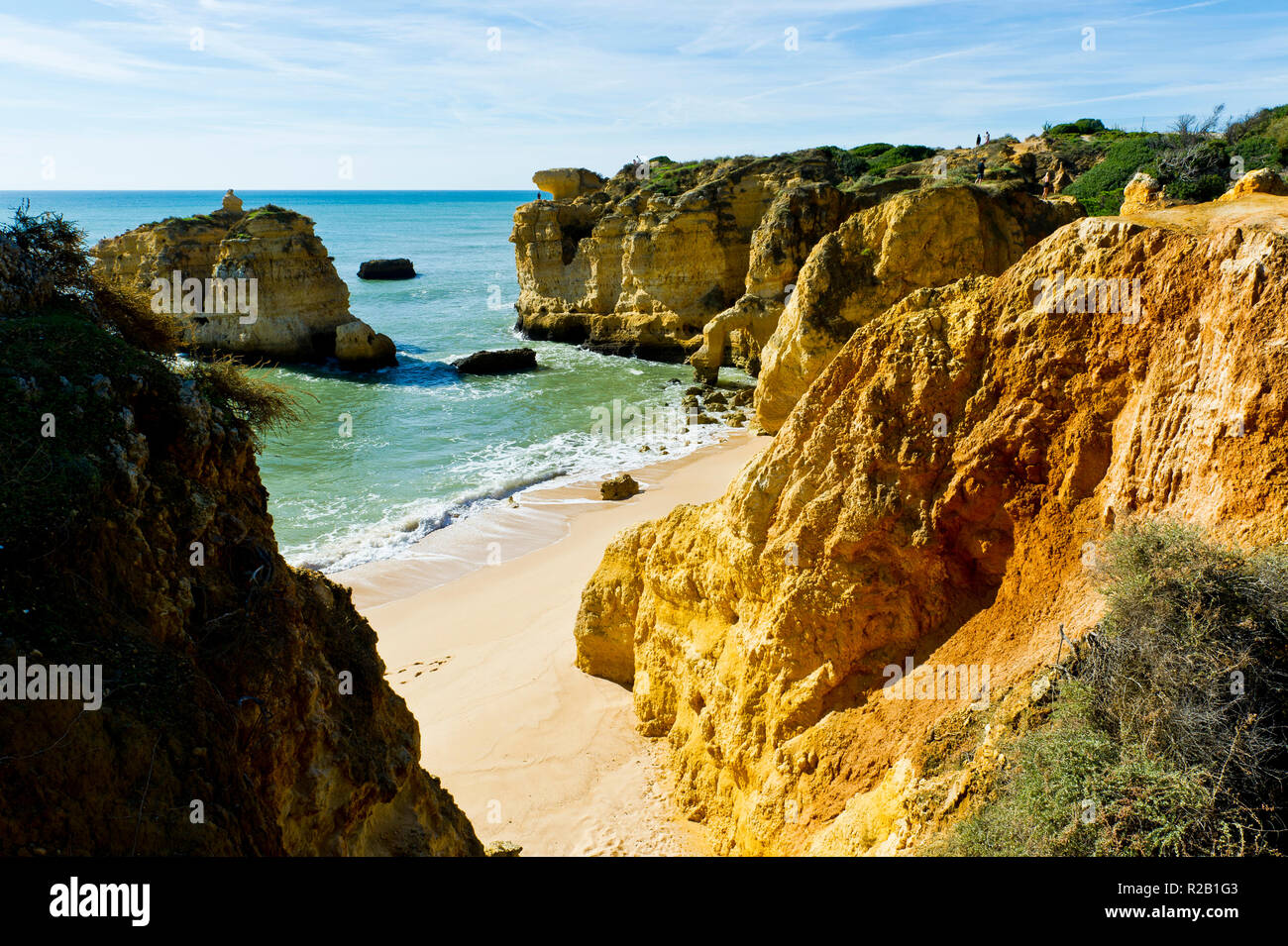 Unusual rock formations, Praia Sao Rafael, Sao Rafael Beach, Algarve ...