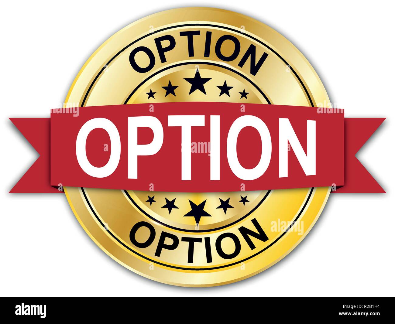 red option round golden web coin medal badge Stock Vector Image & Art ...