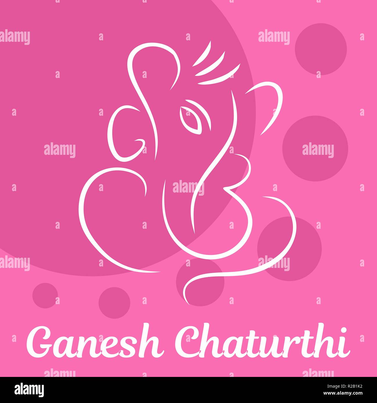 Pink Ganesh Chaturthi background. Flat illustration of pink Ganesh ...