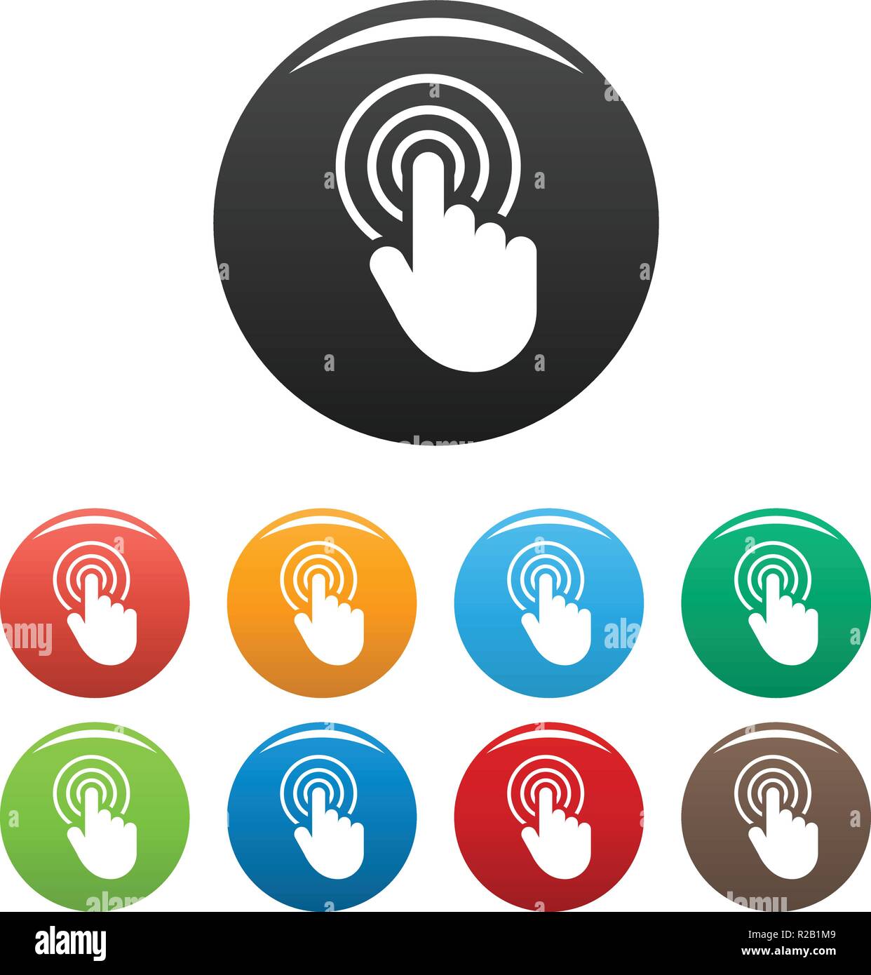 hand cursor web icon. Simple illustration of hand cursor web vector icons set color isolated on ...