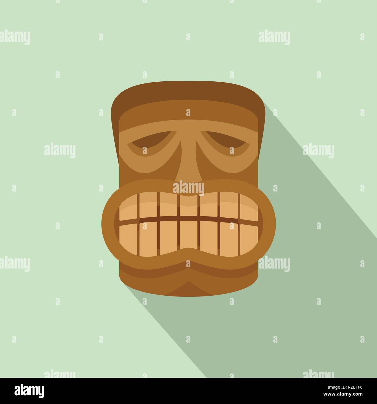 Smile tiki idol icon. Flat illustration of smile tiki idol vector icon ...