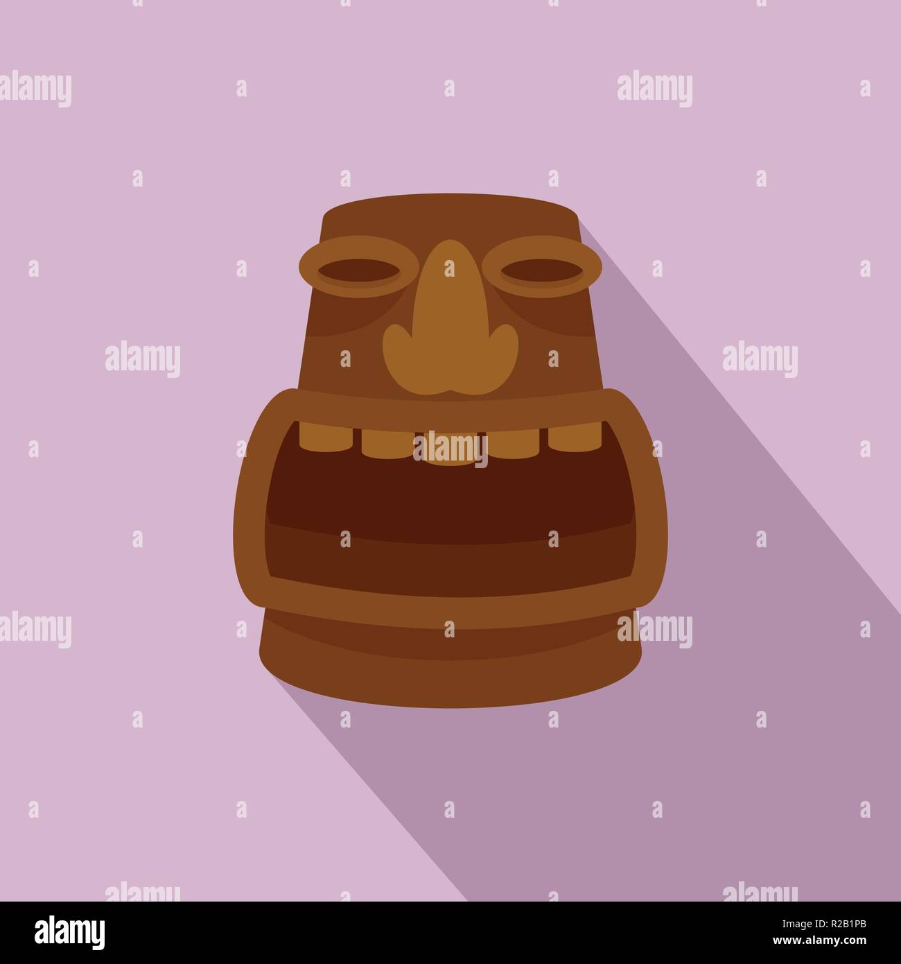 Big smile tiki idol icon. Flat illustration of big smile tiki idol ...