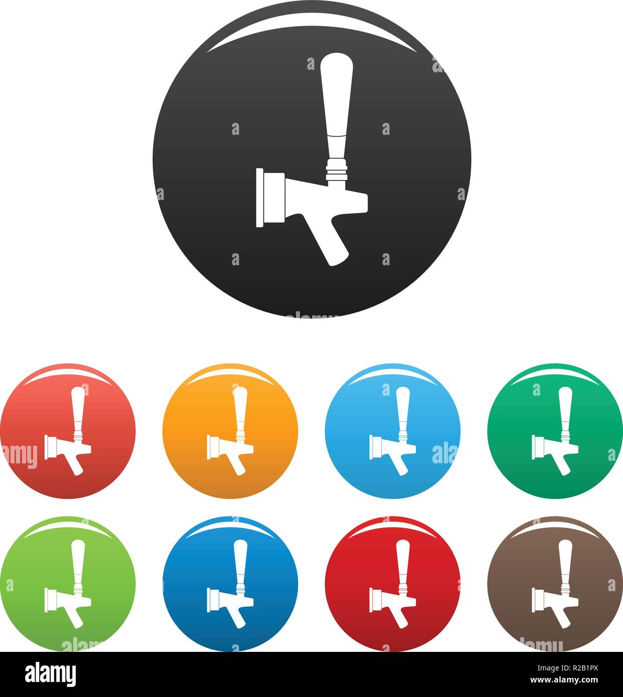 Big tap icon. Simple illustration of big tap vector icons set color ...