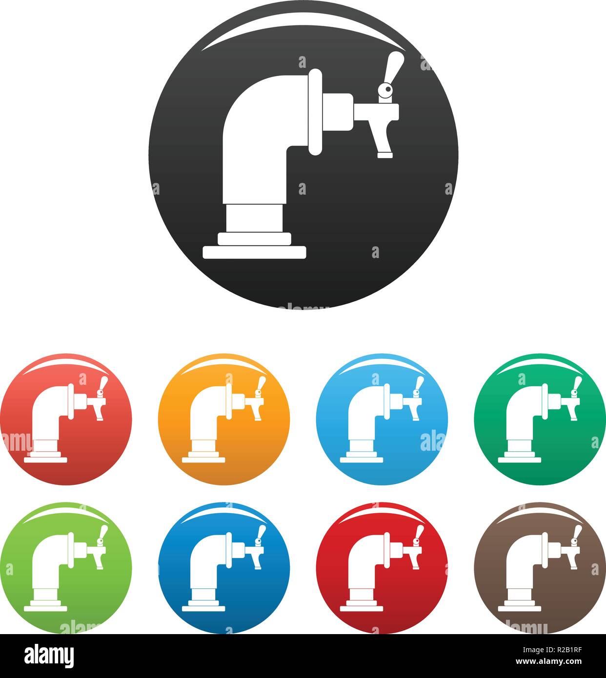 Water tap icon. Simple illustration of water tap vector icons set color ...