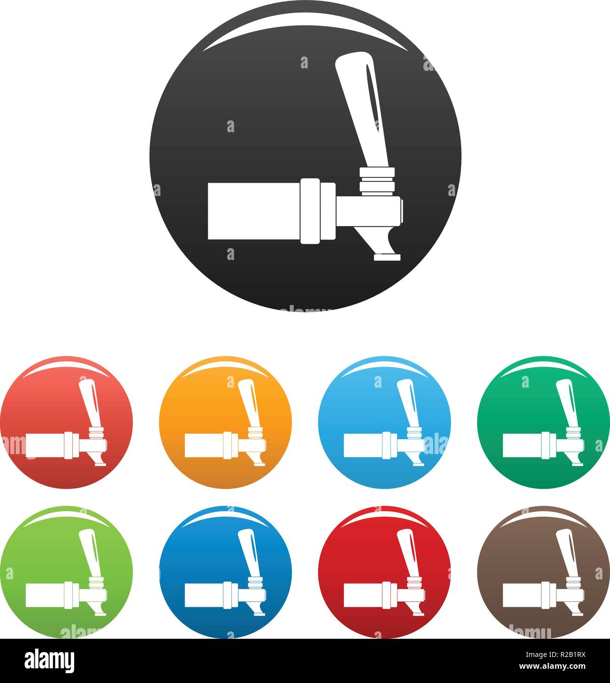 Faucet icon. Simple illustration of faucet vector icons set color ...