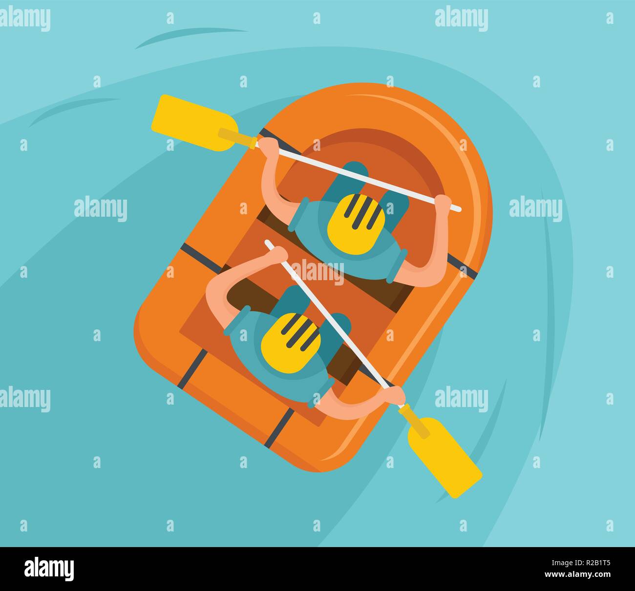 Double rafting background. Flat illustration of double rafting vector ...