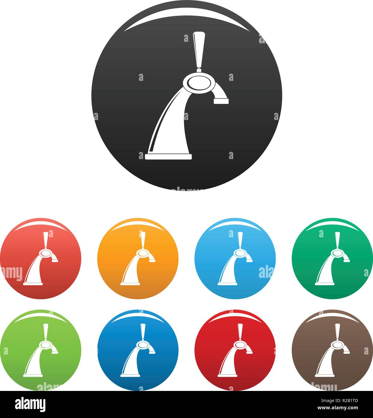 Small tap icon. Simple illustration of small tap vector icons set color ...