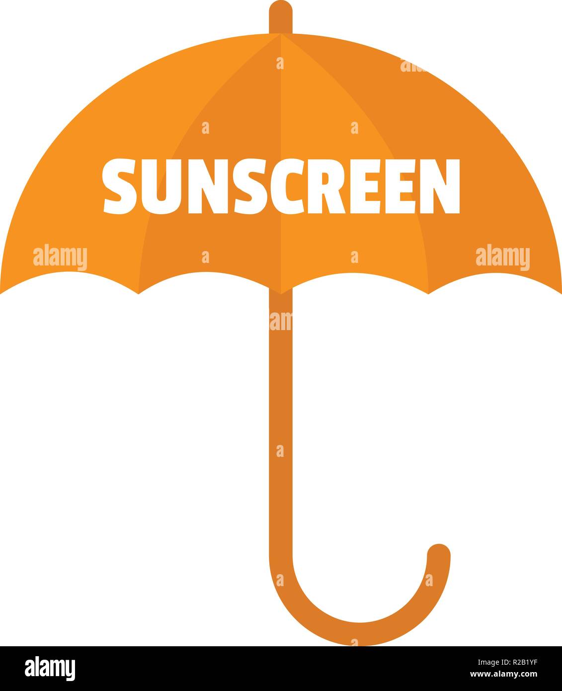 Umbrella sun screen logo. Flat illustration of umbrella sun screen ...